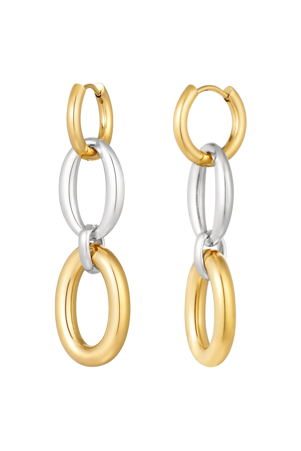 Earrings basic links - silver/gold SKU0290600-158 Gold & Silver ...
